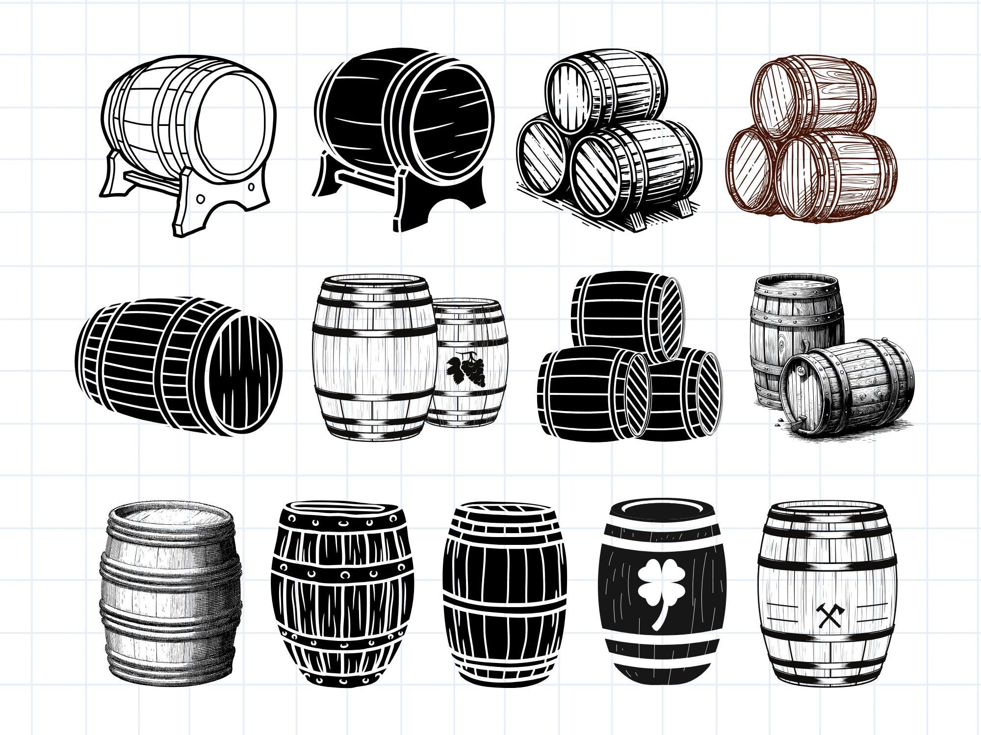 Barrel SVG Bundle, Barrel Vector, Barrel Cut Files, Wood Barrel Svg ...