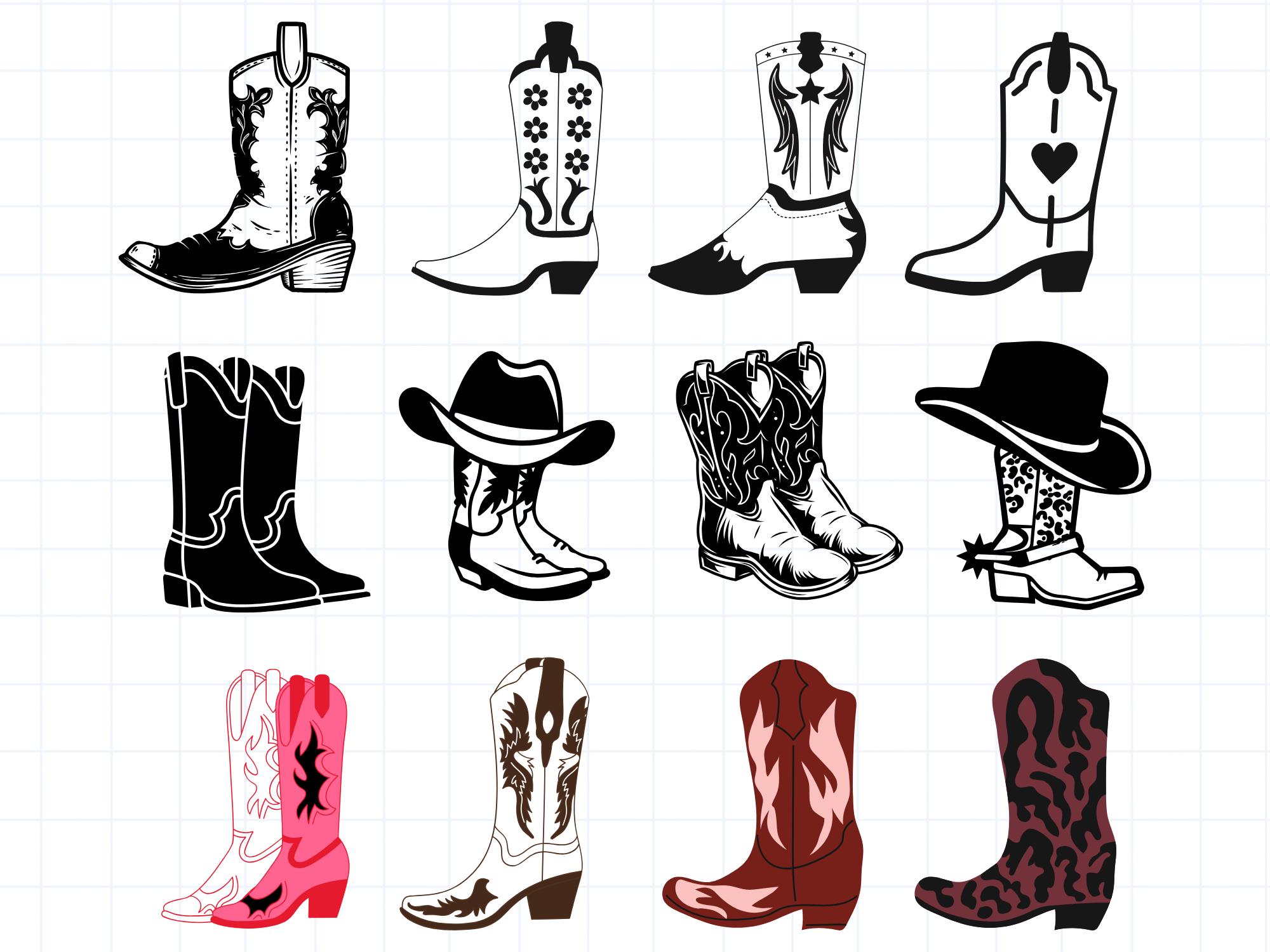 Cowboy Boot SVG Bundle, Cowboy Boot Dxf, Cowboy Boot Eps, Cowboy Boot ...