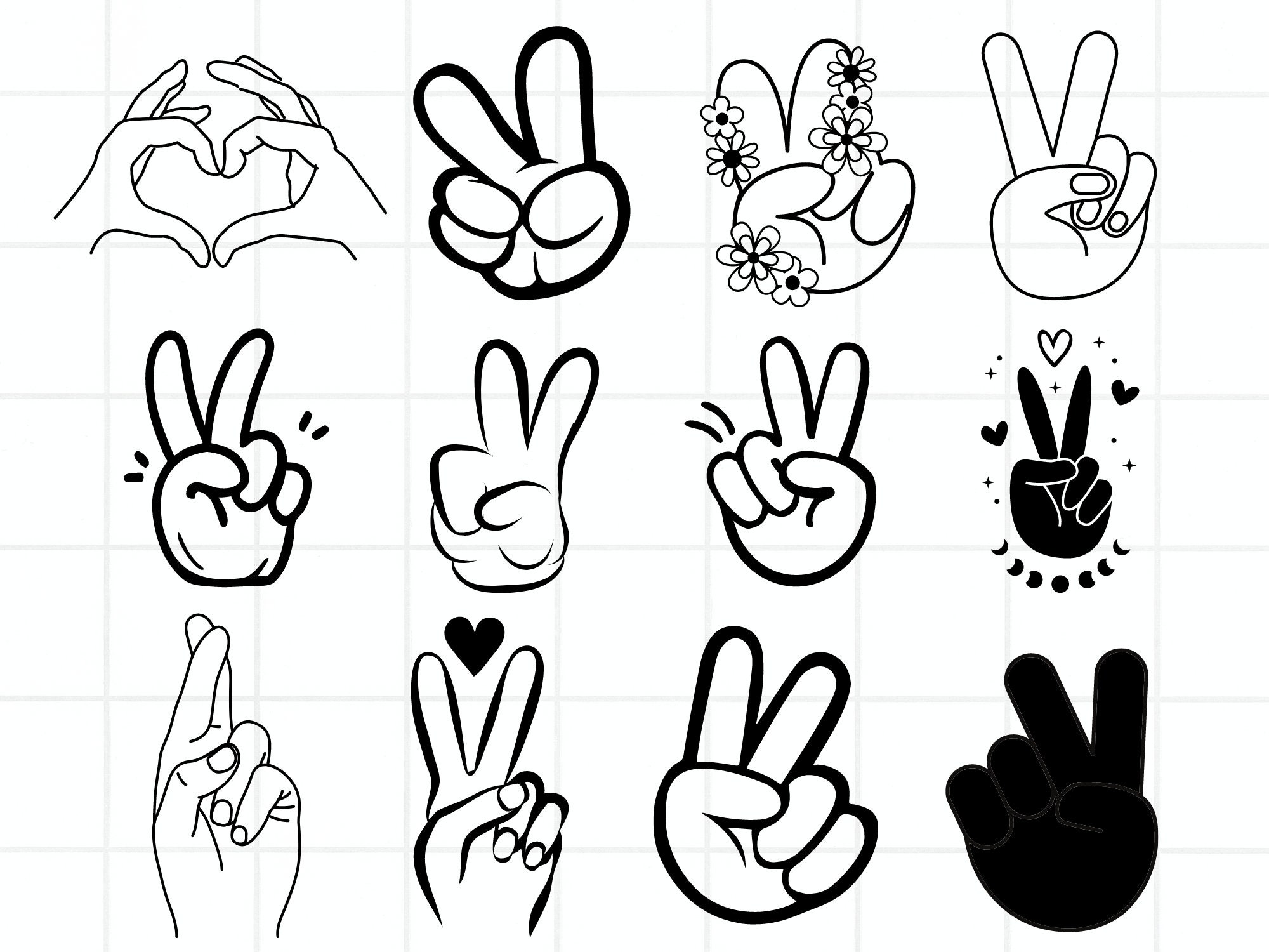 Peace Hand Svg, Peace Sign Svg, Cricut, Peace Finger Svg, Hand Symbol
