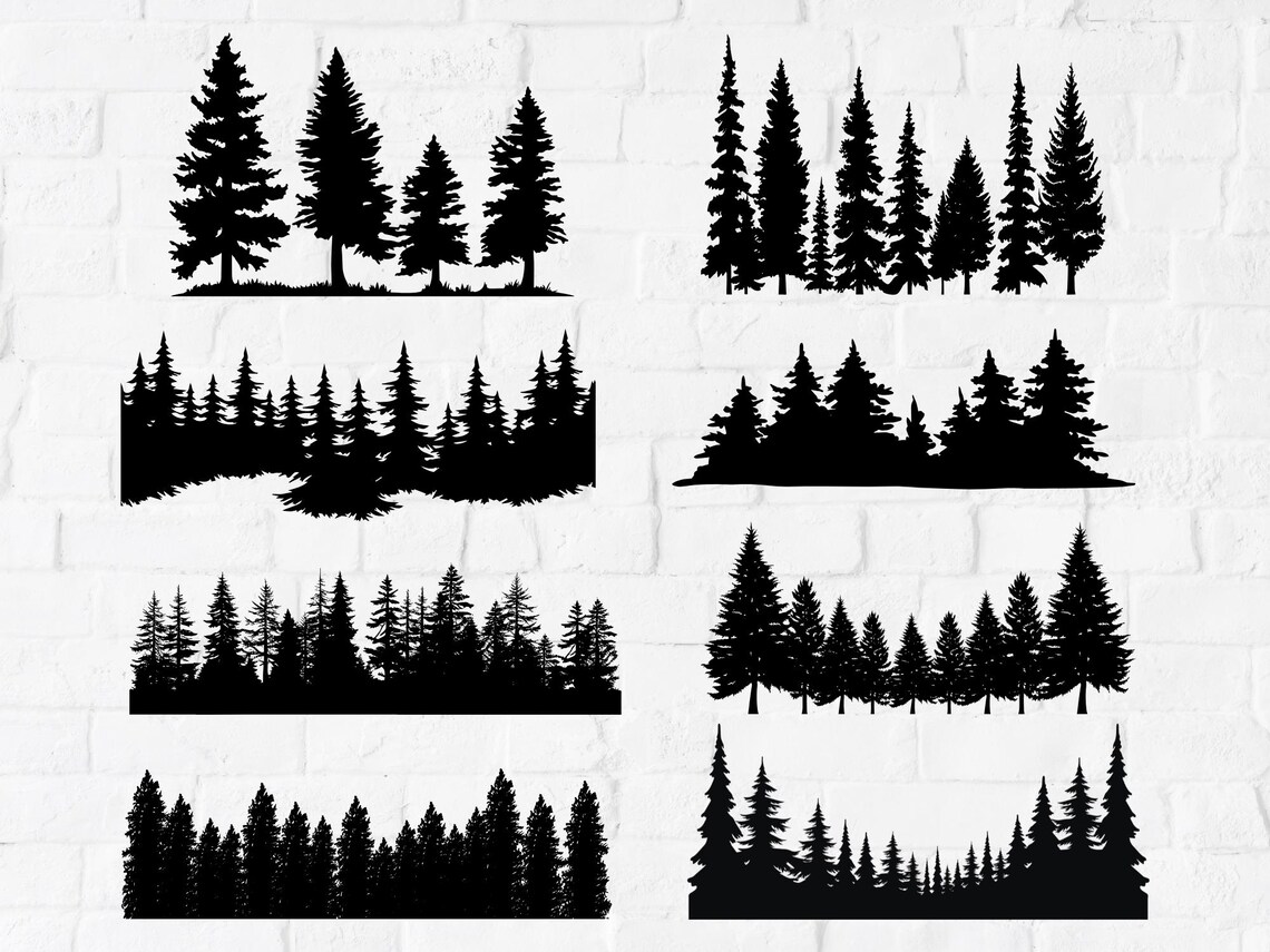 Forest Svg Bundle, Pine Trees Svg, Pine Forest Svg, Christmas Tree Svg ...