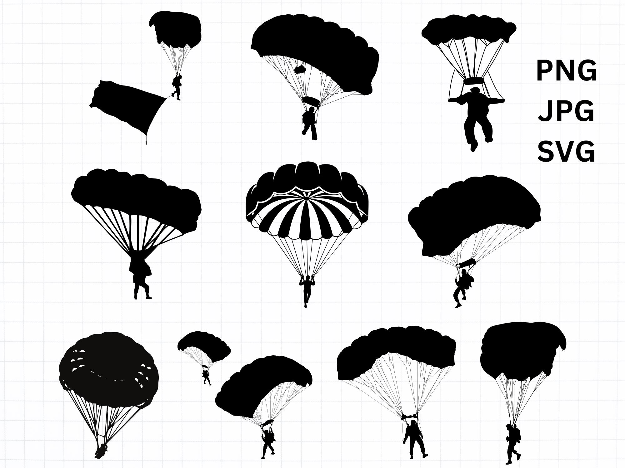 Parachute Svg Bundle, Skydiving SVG, Aerial SVG, Instant Download ...