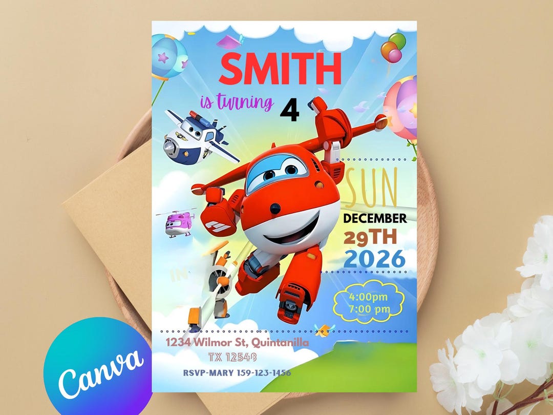 Editable Airplane Party Invite Airplane Birthday Invitation, Airplane ...