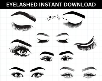 Eyelashes Girl SVG, Eyebrows SVG, Makeup SVG, Eyebrow Silhouette, Girl ...