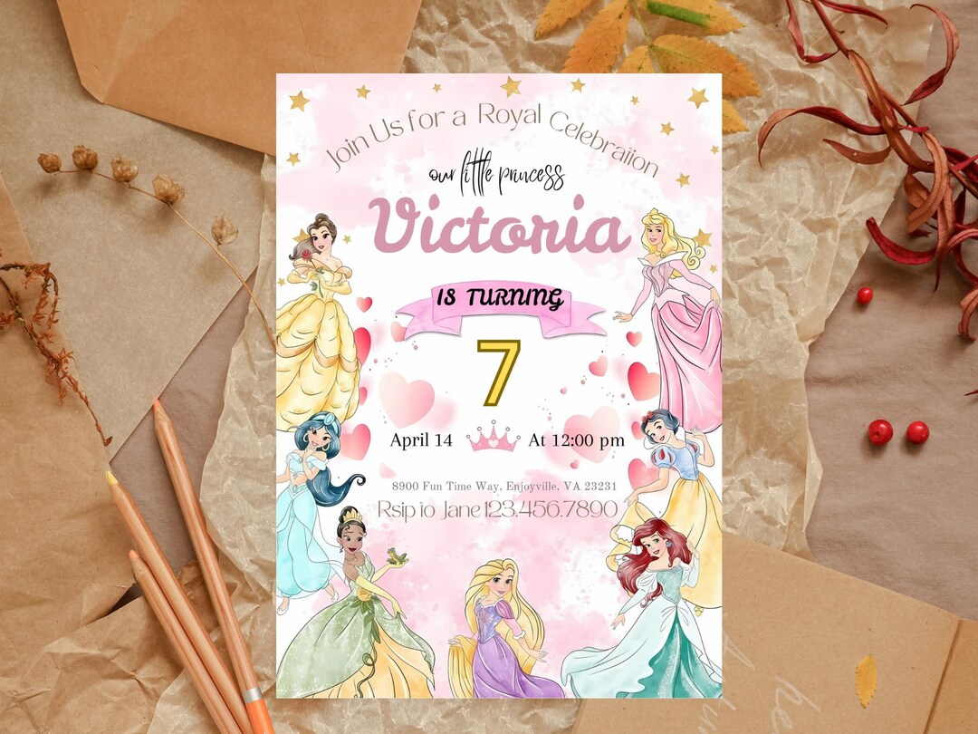 Princess Birthday Invitation Princess Invitation Princess Party ...