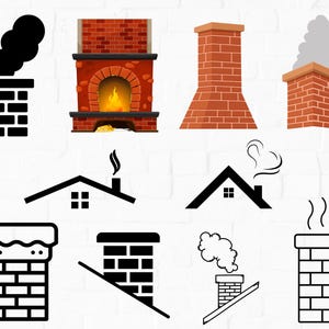 Chimney SVG, Chimney PNG, Brick Clipart, Brick Chimney Svg, House Roof ...
