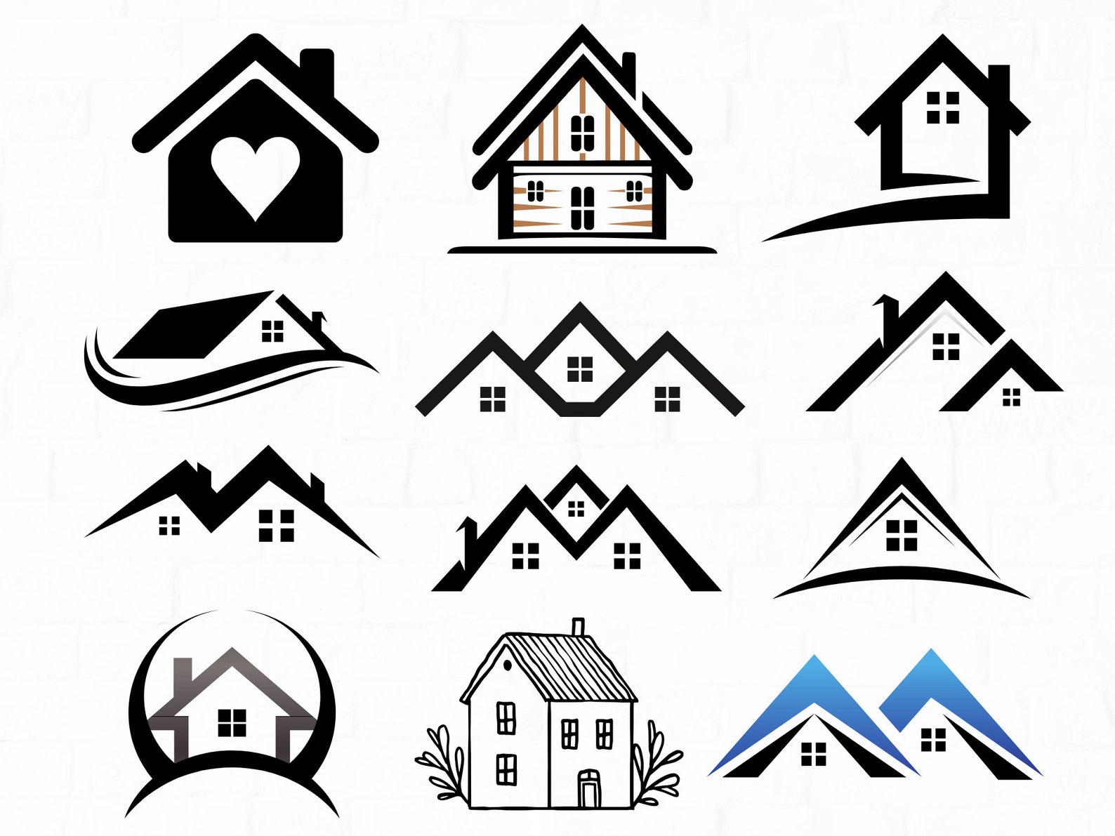 House Roof Svg Bundle, House Roof Clipart for Cricut, Roof Silhouette ...