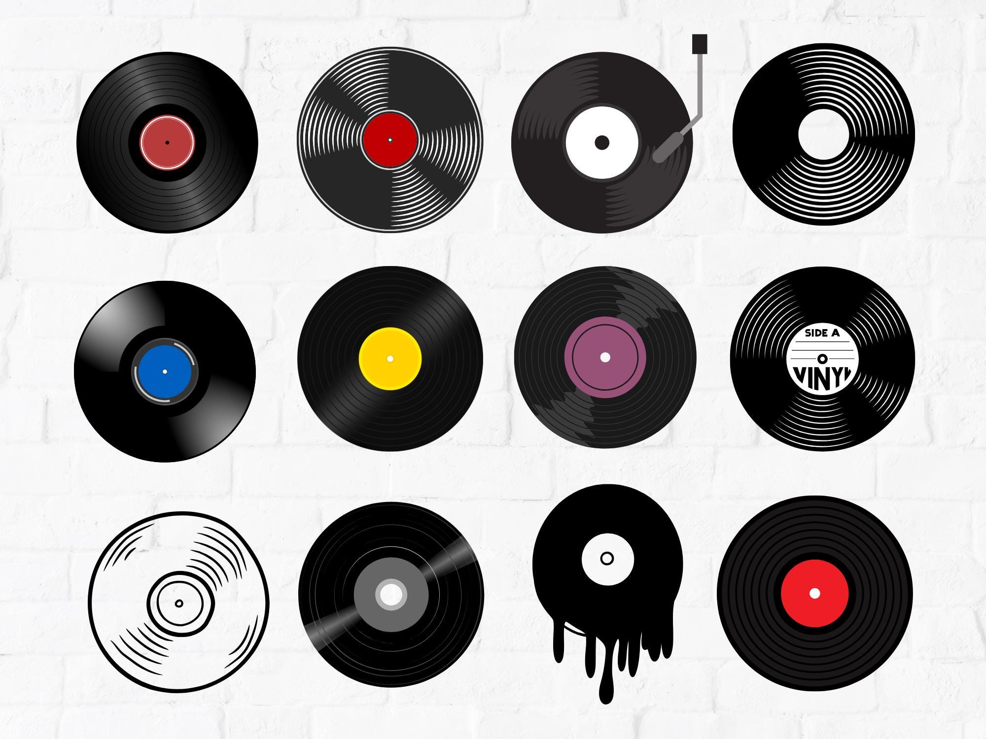 Vinyl Record SVG Bundle, Vinyl Record Dxf, Vinyl Record Vector, Vinyl ...