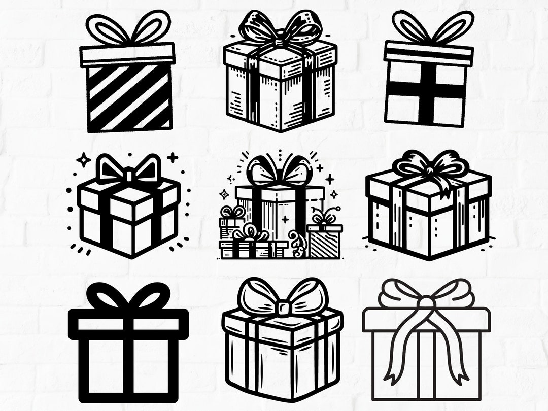 Gift Box SVG Bundle, Gift Box PNG Bundle, Gift Box Clipart, Present SVG ...