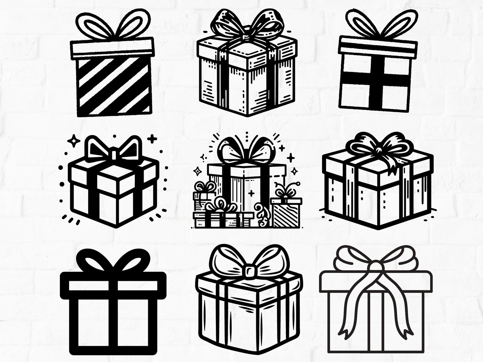 Gift Box SVG Bundle, Gift Box PNG Bundle, Gift Box Clipart, Present SVG ...