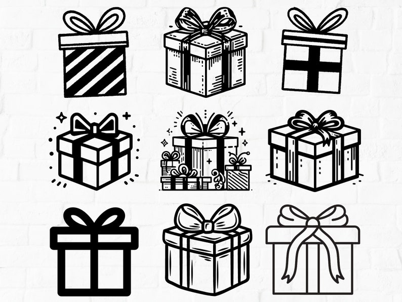 Gift Box SVG Bundle, Gift Box PNG Bundle, Gift Box Clipart, Present SVG ...