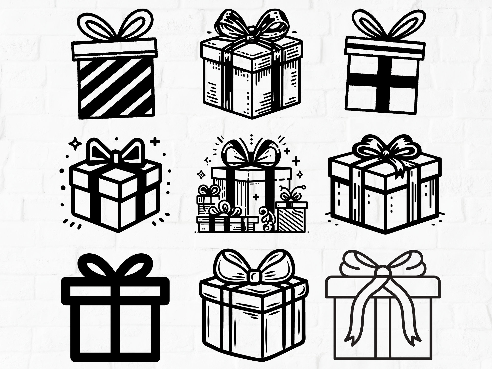 Gift Box SVG Bundle, Gift Box PNG Bundle, Gift Box Clipart, Present SVG ...