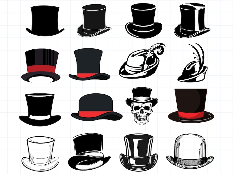 Top Hat SVG, Top Hat Silhouette, Top Hat Cut File, Gentleman Svg ...