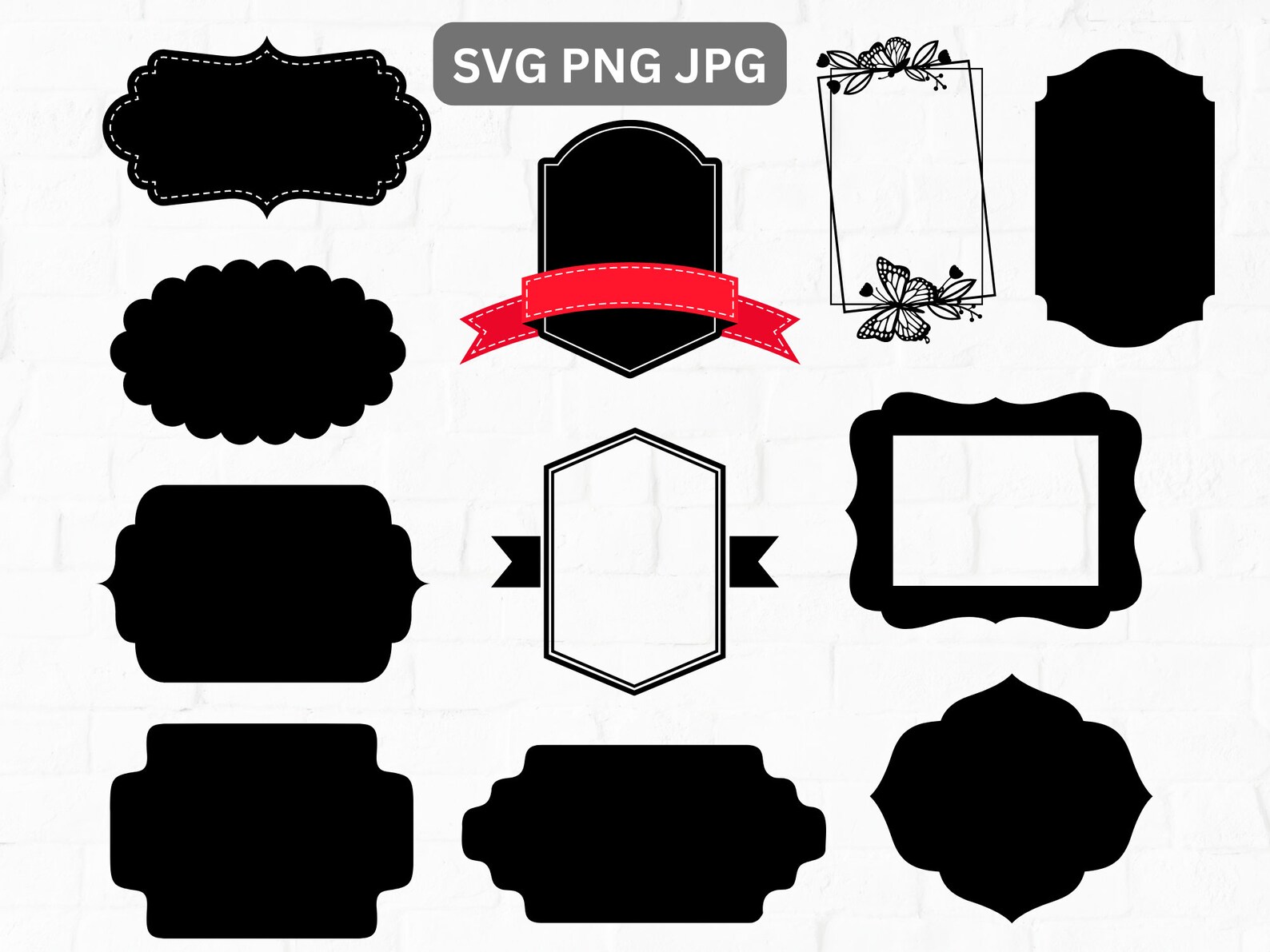 FRAMES SVG, Label Frame CRICUT, Vintage Label Clipart, Wedding Card Svg ...