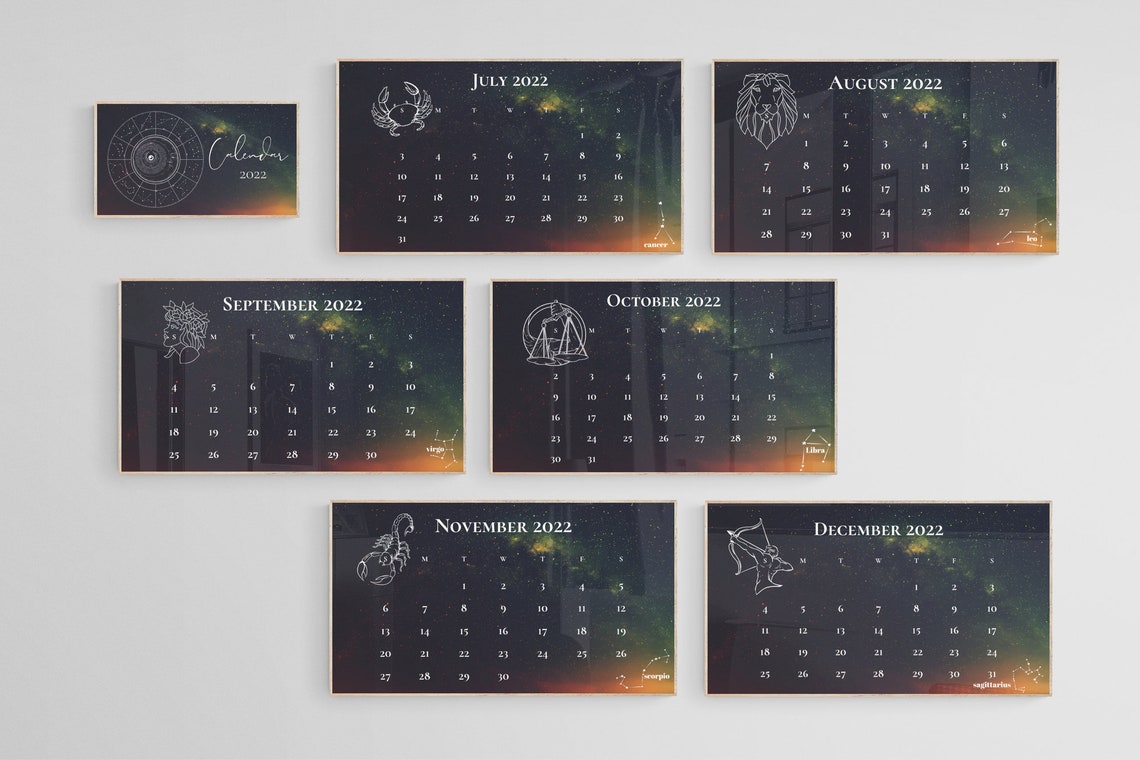 Signs of Zodiac Calendar 2022 Choose Minimal Design or Black - Etsy