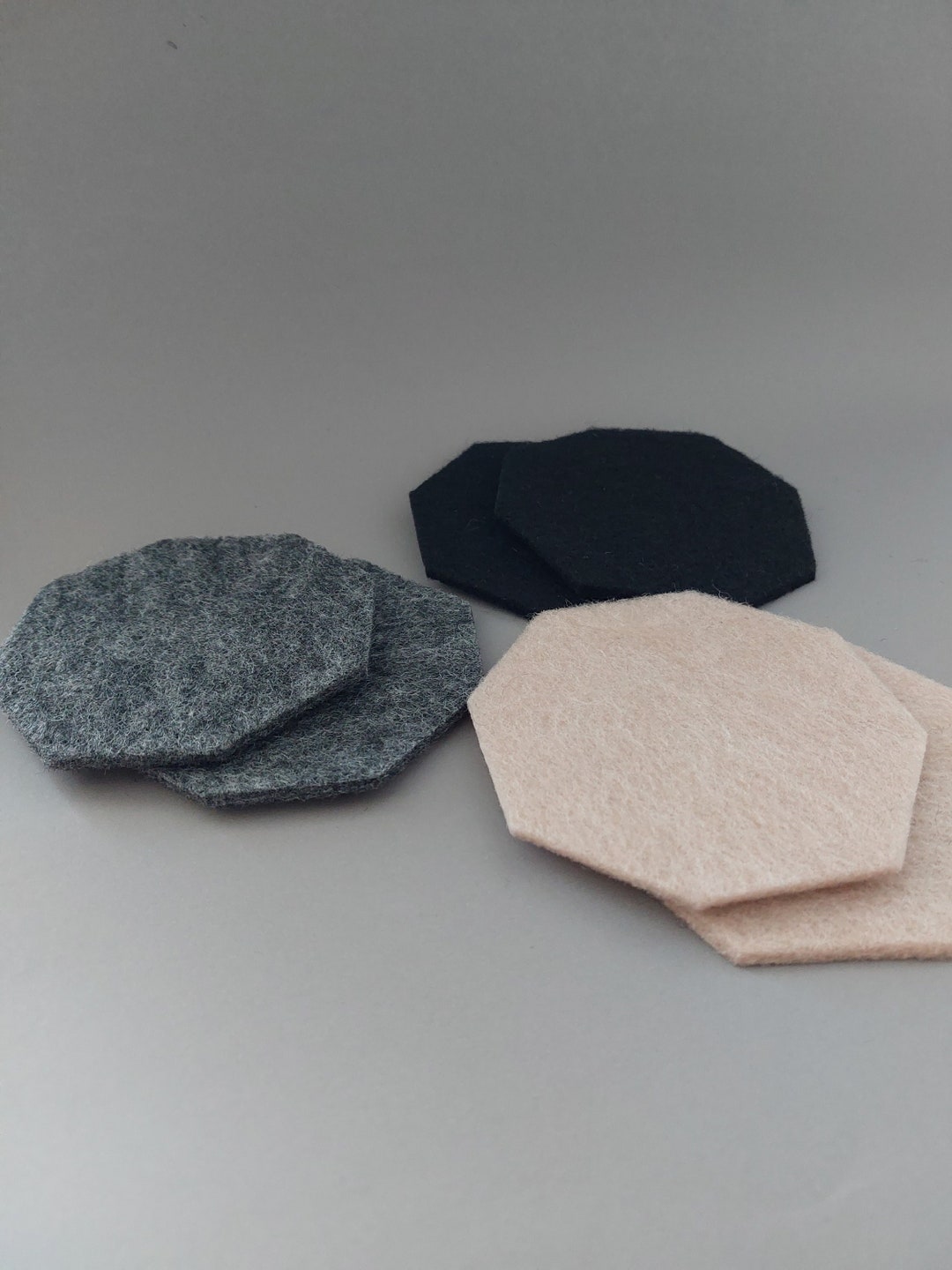 Merino Wool Felt Coasters: Nordic Style Bar Decor - Etsy