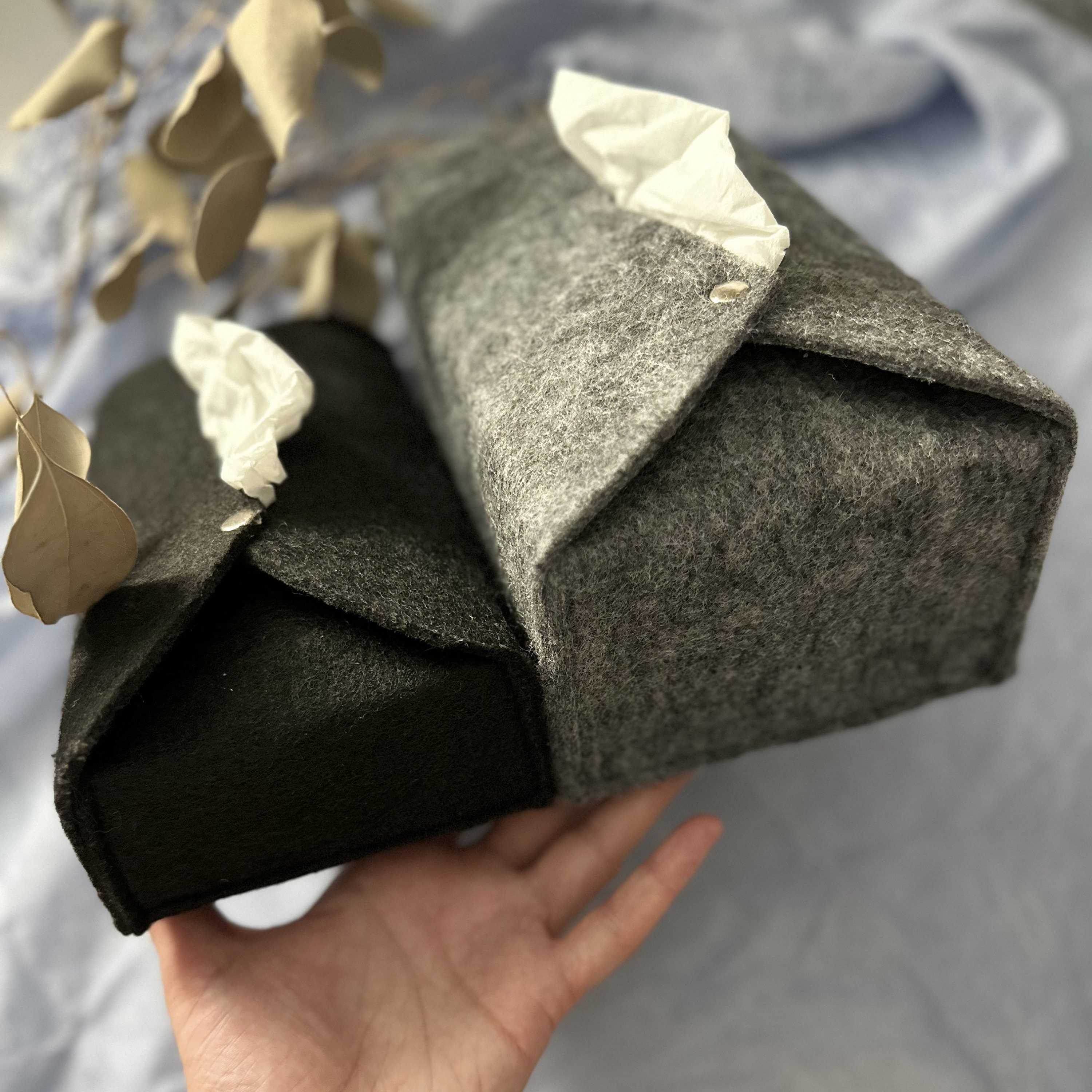 Felt Tissue Box, Wool Felt Tissue Holder, Soft Felt Tissue Case, Napkin ...