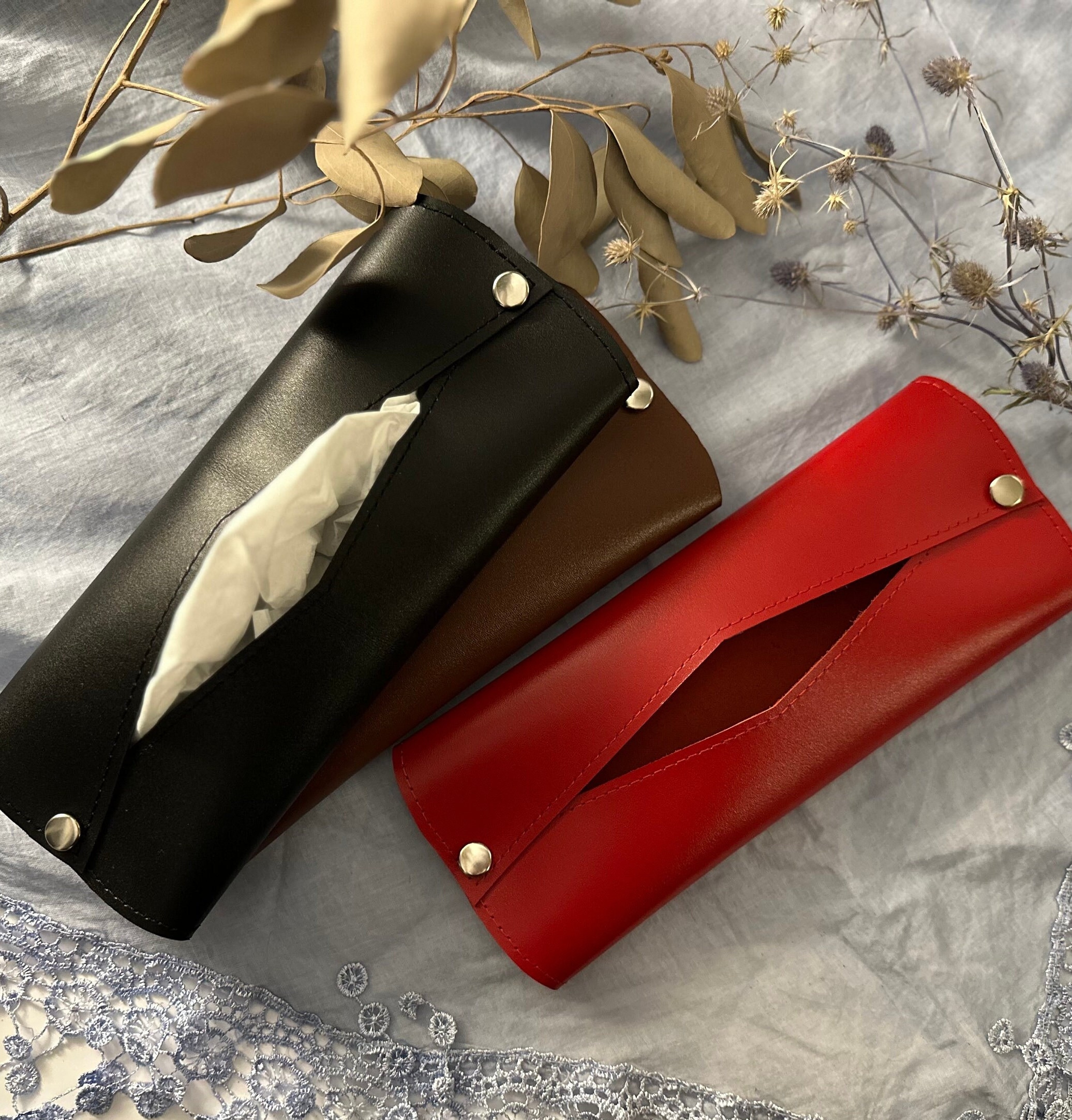 Leather Tissue Case, Leather Tissue Box, Tissue Holder, Napkin Case ...