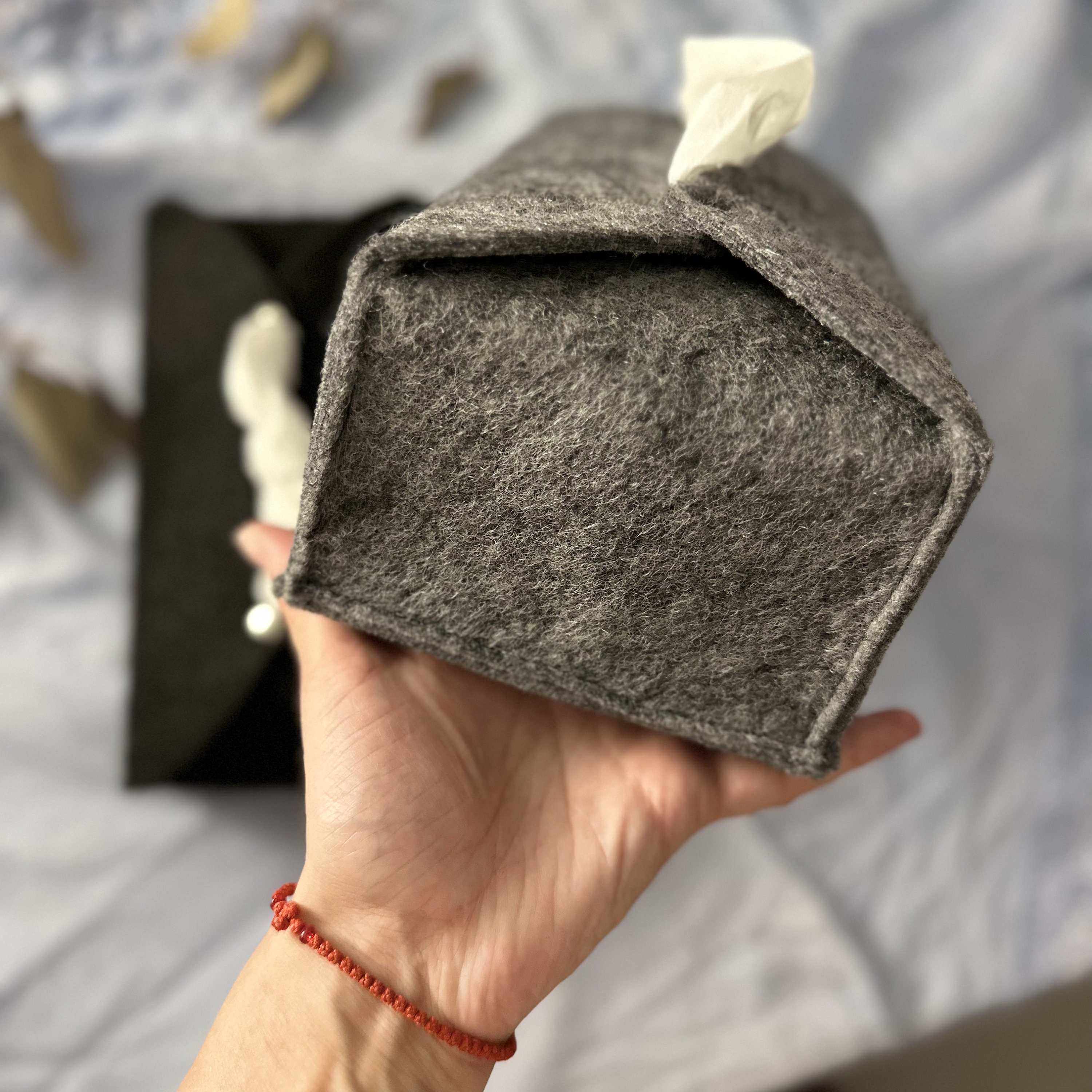 Felt Tissue Box, Wool Felt Tissue Holder, Soft Felt Tissue Case, Napkin ...