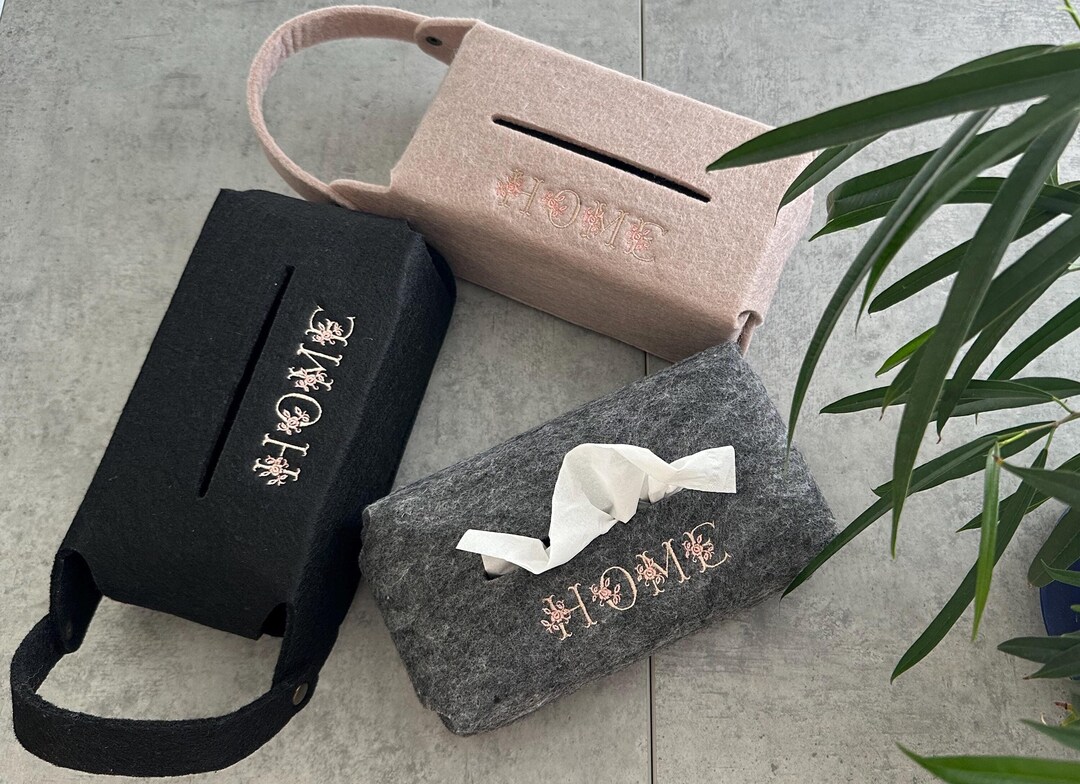 Embroidered Wool Felt Tissue Box Cover: Scandinavian Home Decor - Etsy