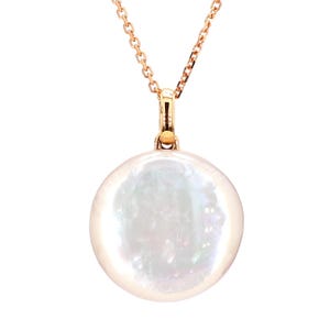 Natural Pinctada Maxima and White Diamond 1.82 Carat Tw Rose Gold Drop ...