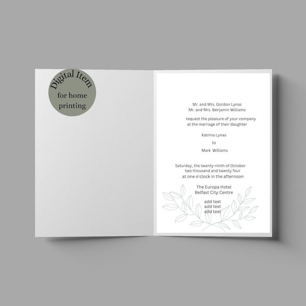 Wedding Invitation Parents Name - Etsy