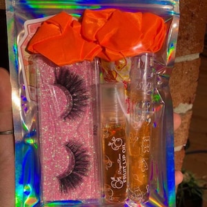 Lip Gloss and Lash Bundle- Aesthetic Seven Color Choices - Etsy