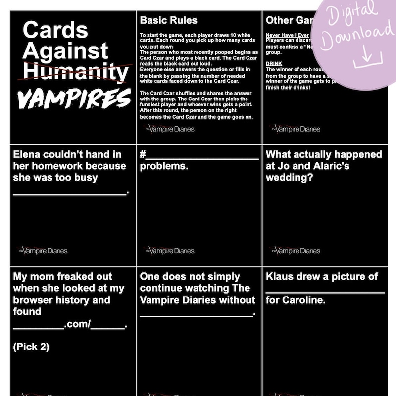 Vampire Cards - Etsy