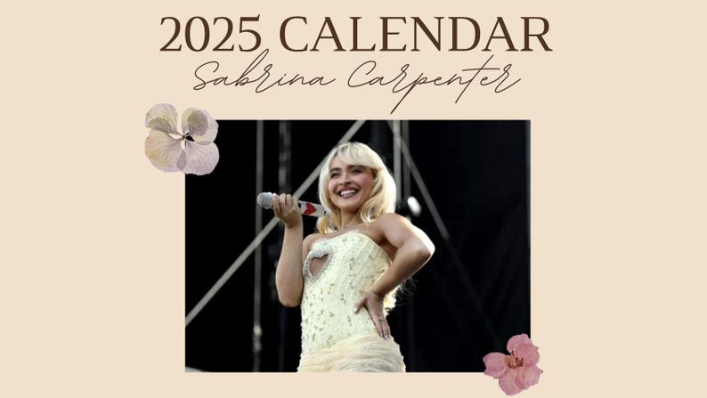 Sabrina Carpenter 2025 Calendar Digital Download - Etsy UK