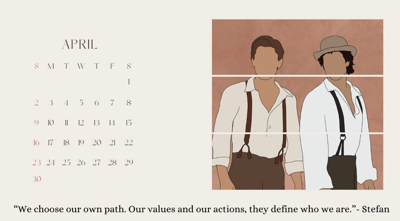 The Vampire Diaries 2023 Calendar With Quotes digital - Etsy