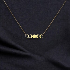 Moon Phases Necklace - Celestial Lunar Cycle Pendant - Mystical Jewelry ...