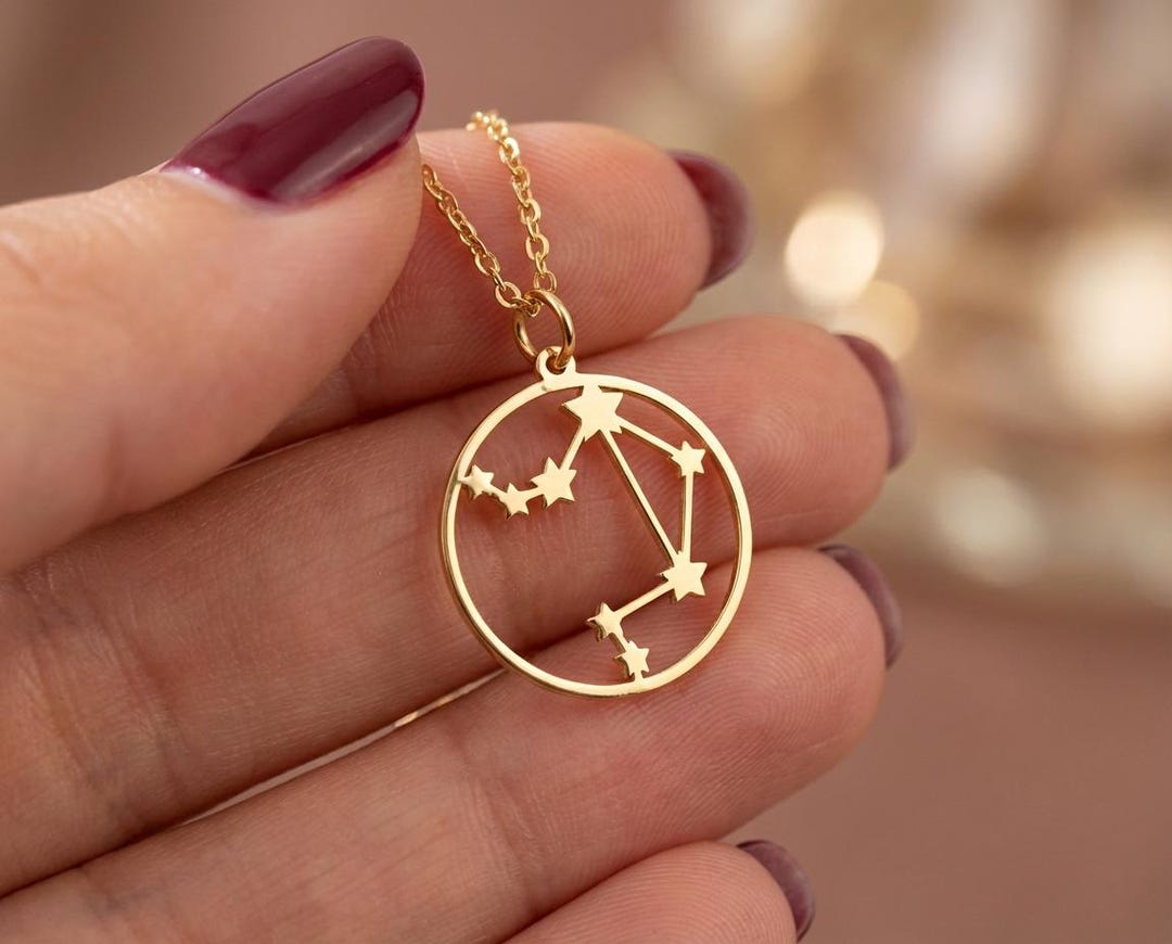 Horoscope Sign Necklace, Astrology Coin Pendant, 12 Zodiac Signs ...