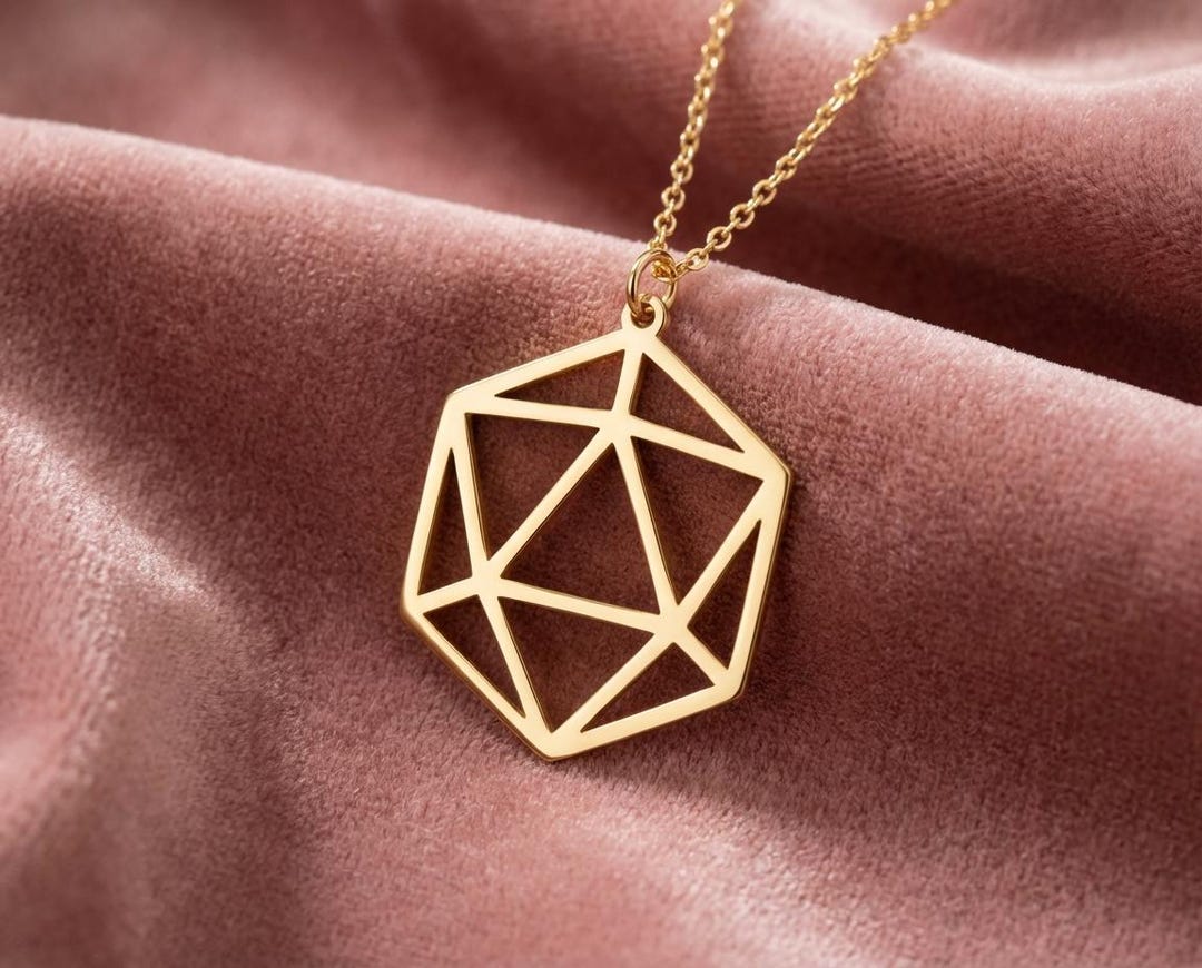 D20 Dice Necklace, RPG Gamer Gift, Dungeons and Dragons Jewelry ...