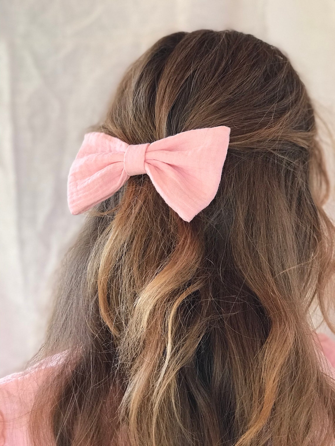 Cottagecore style fairycore style muslin hair bow. Vintage | Etsy