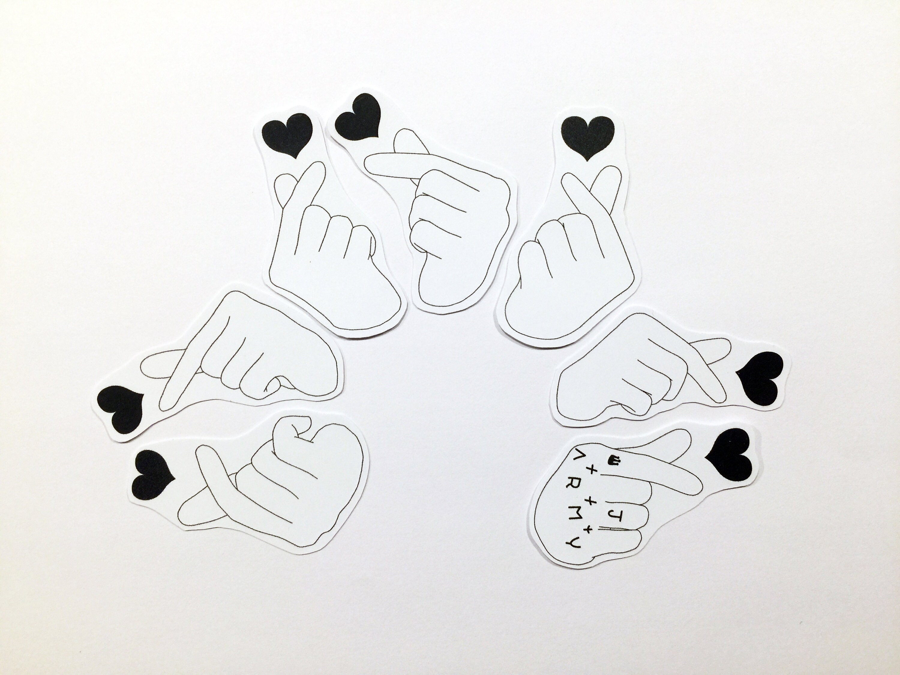BTS Hand Hearts Sticker Bundle | Etsy