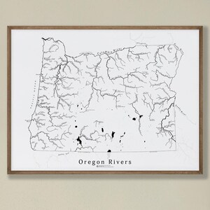 Oregon Rivers Map Print - Etsy