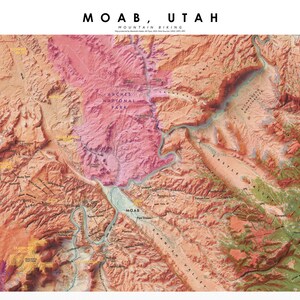 Moab Utah, Mountain Bike Trails Map - Etsy