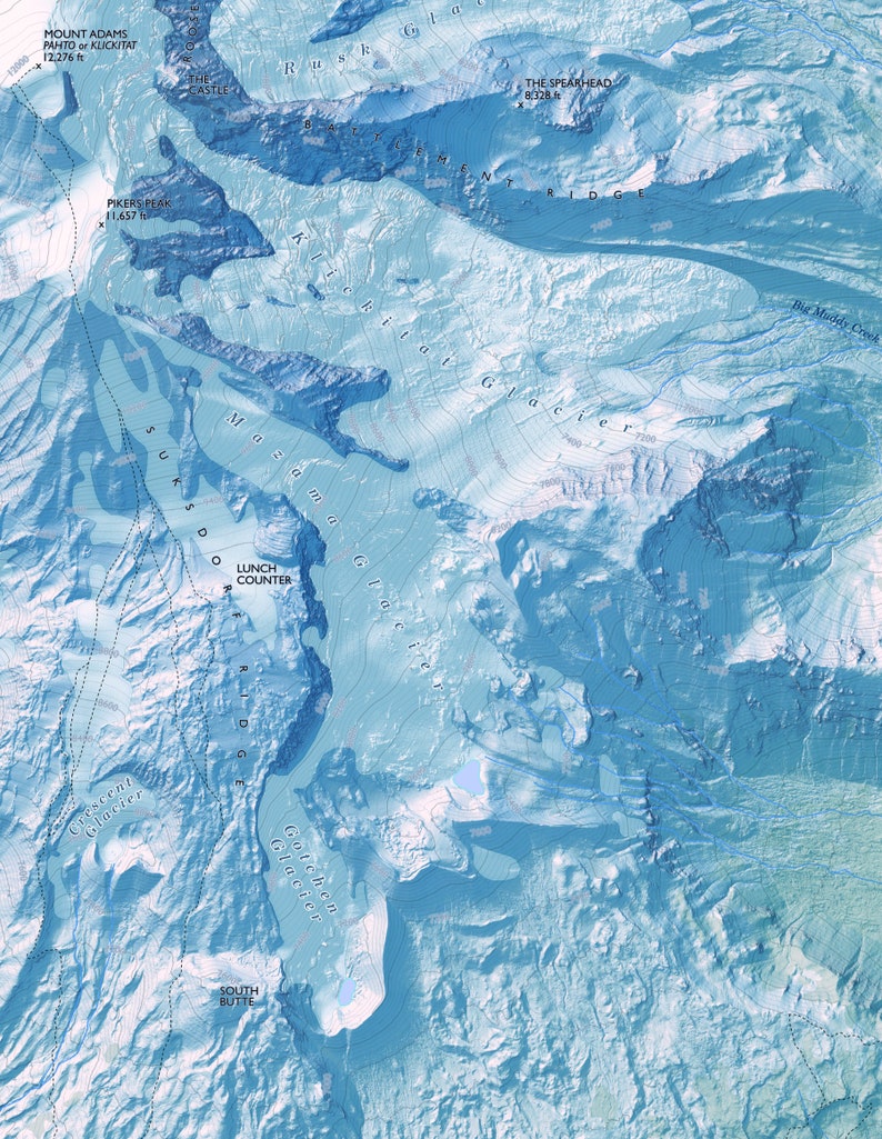 Mount Adams Topographic Map - Etsy