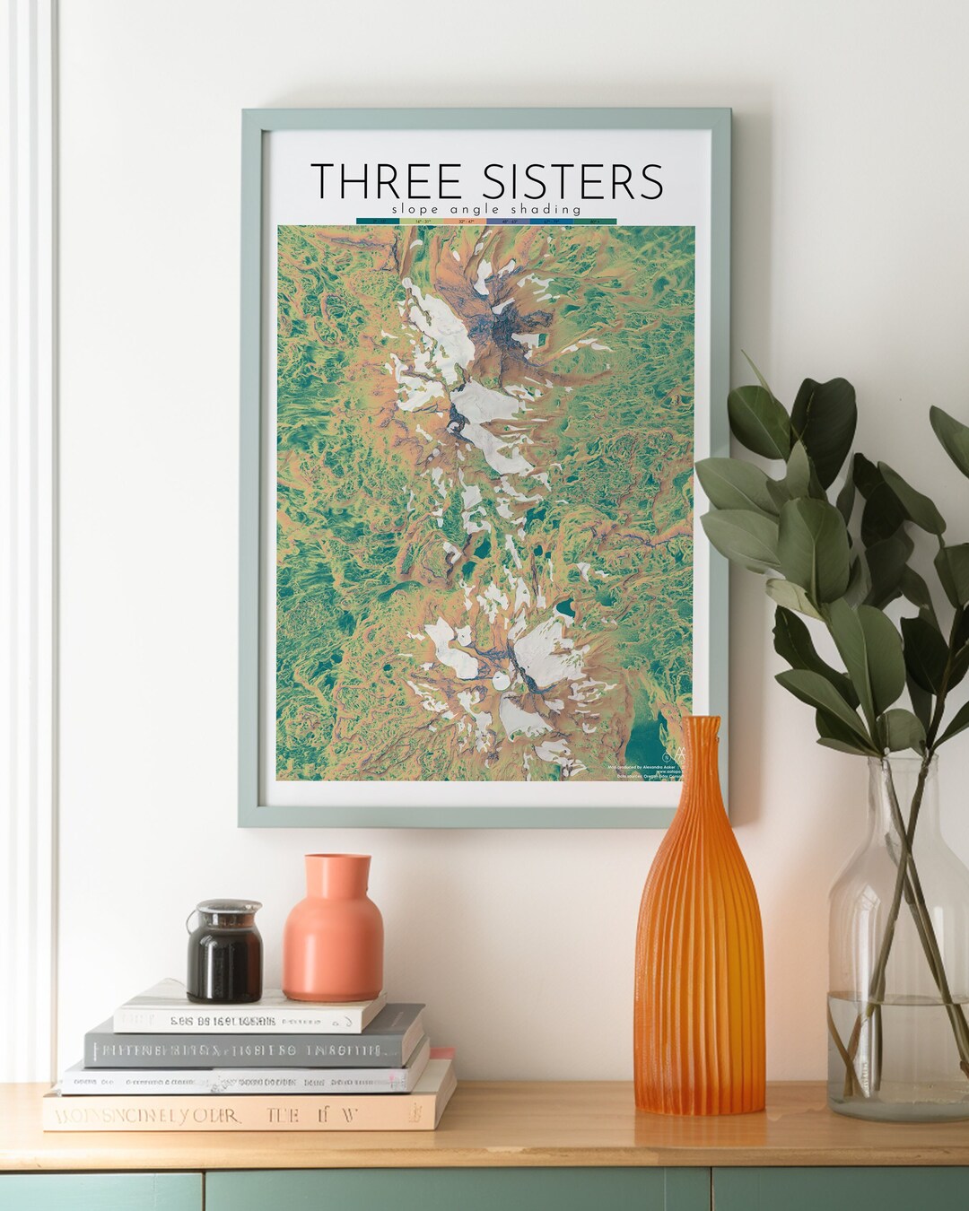Three Sisters Topographic Map - Etsy
