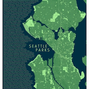 Seattle City Parks Map - Etsy