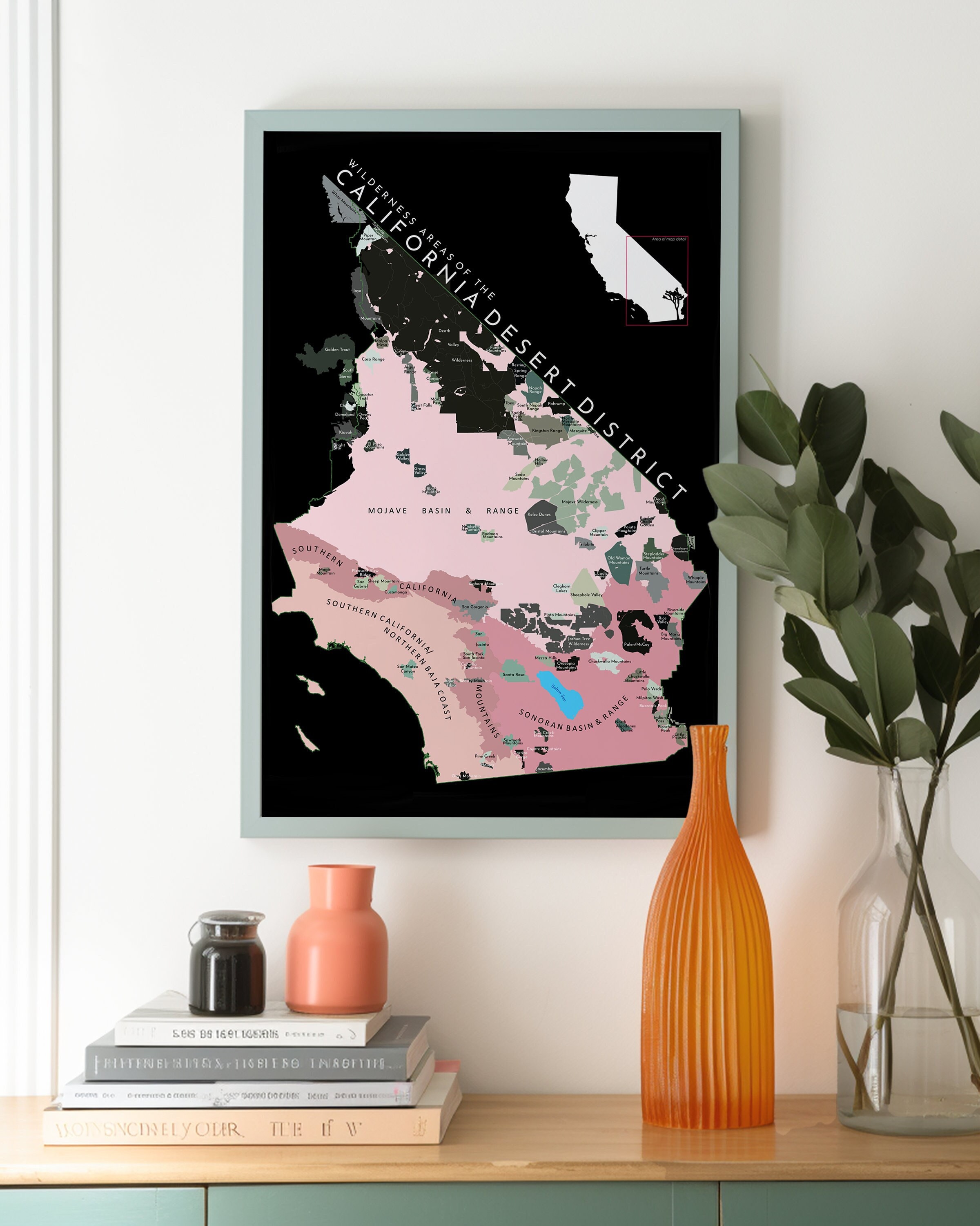 Mojave Desert California Map Print - Etsy UK