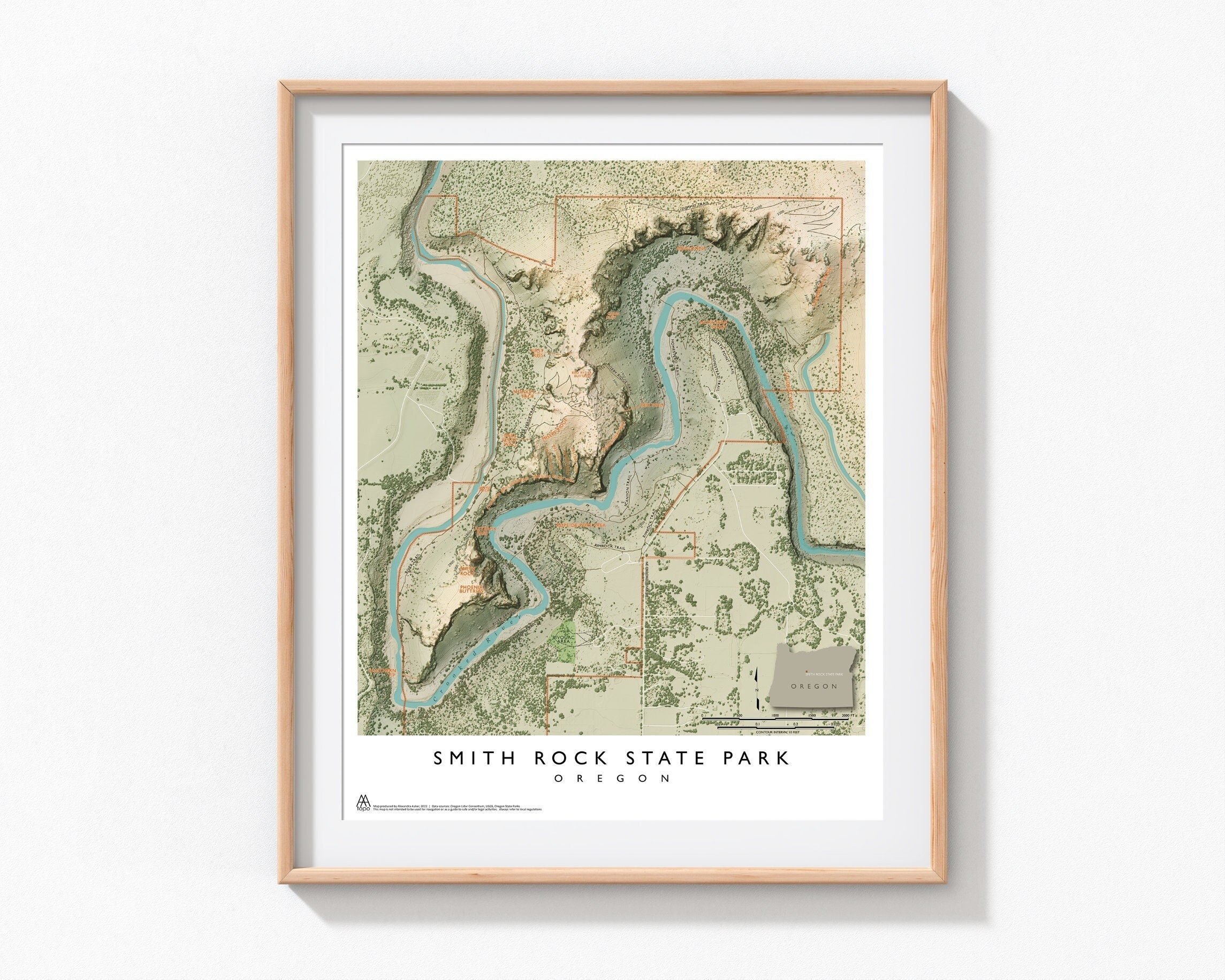 Smith Rock State Park Topographic Map - Etsy