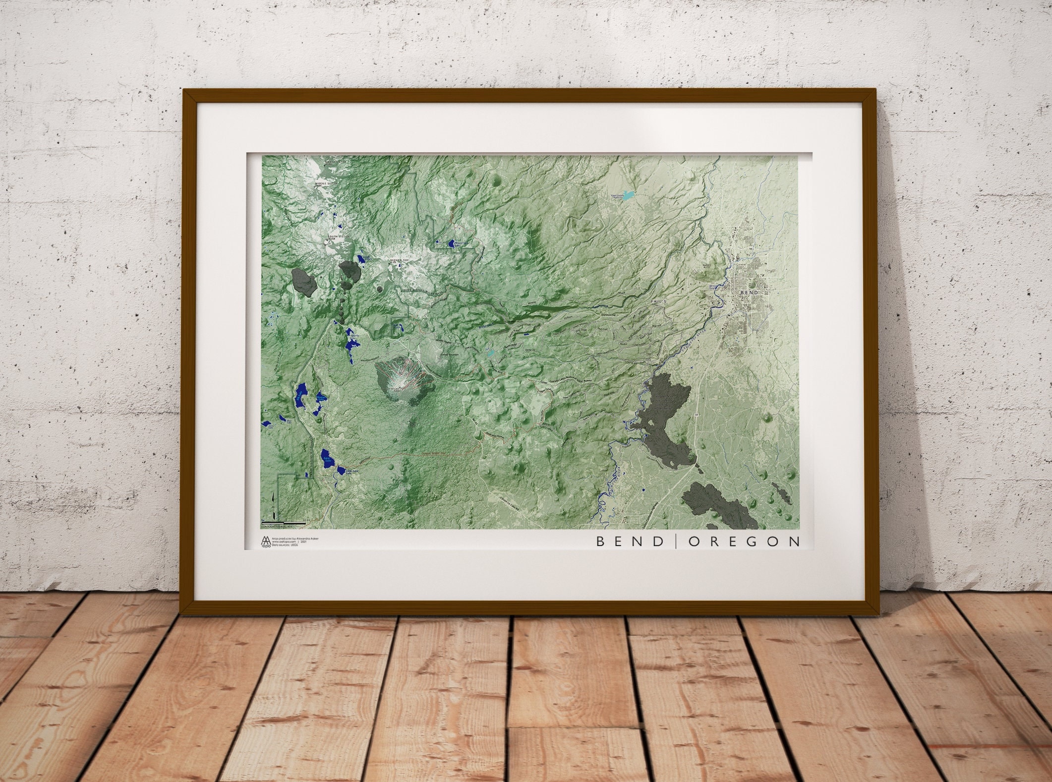 Bend Oregon Topographic Map - Etsy