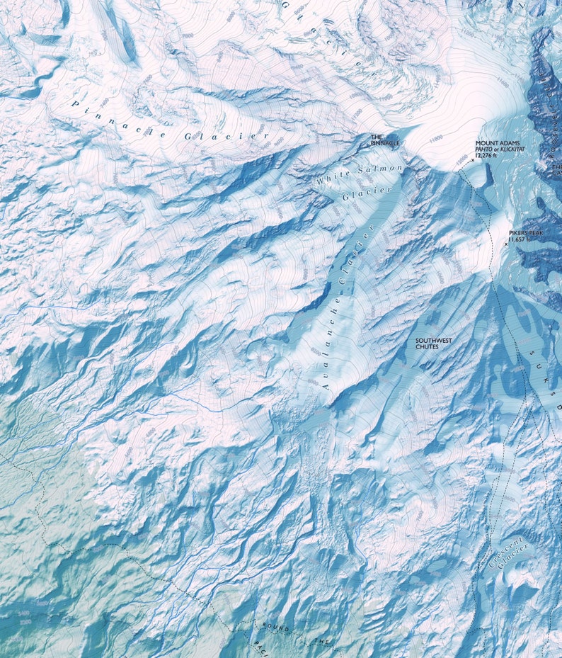 Mount Adams Topographic Map - Etsy