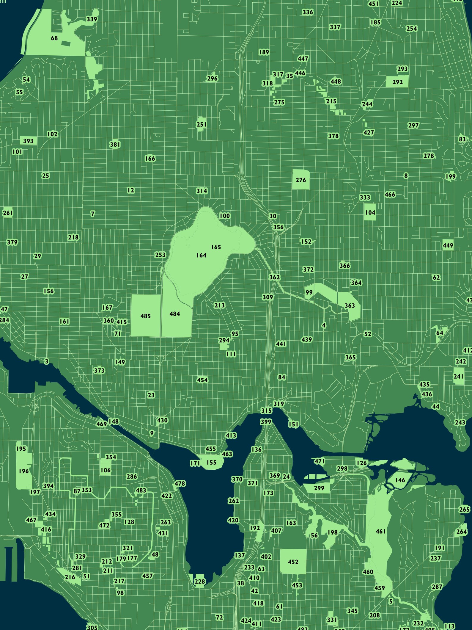 Seattle City Parks Map - Etsy