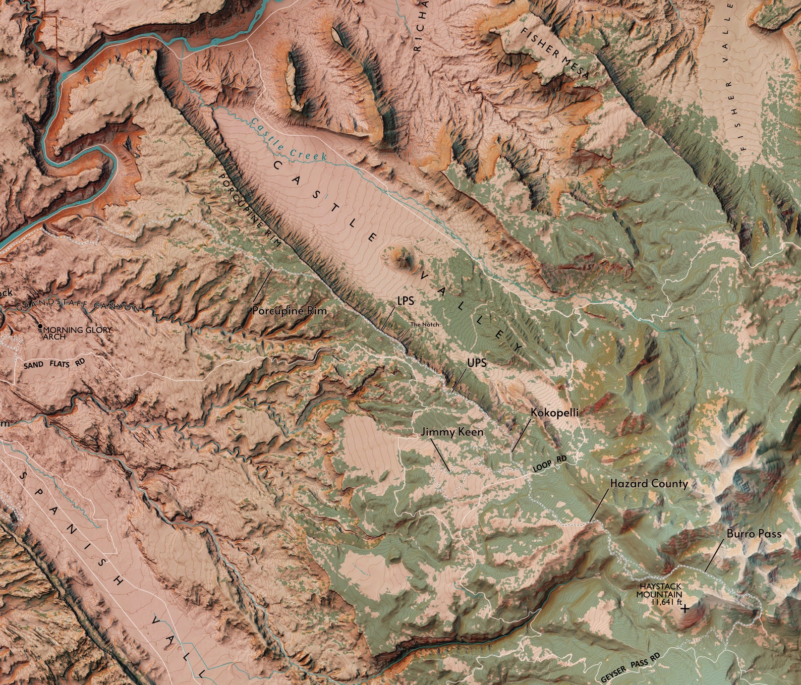 Moab Utah Mountain Bike Trails Map - Etsy