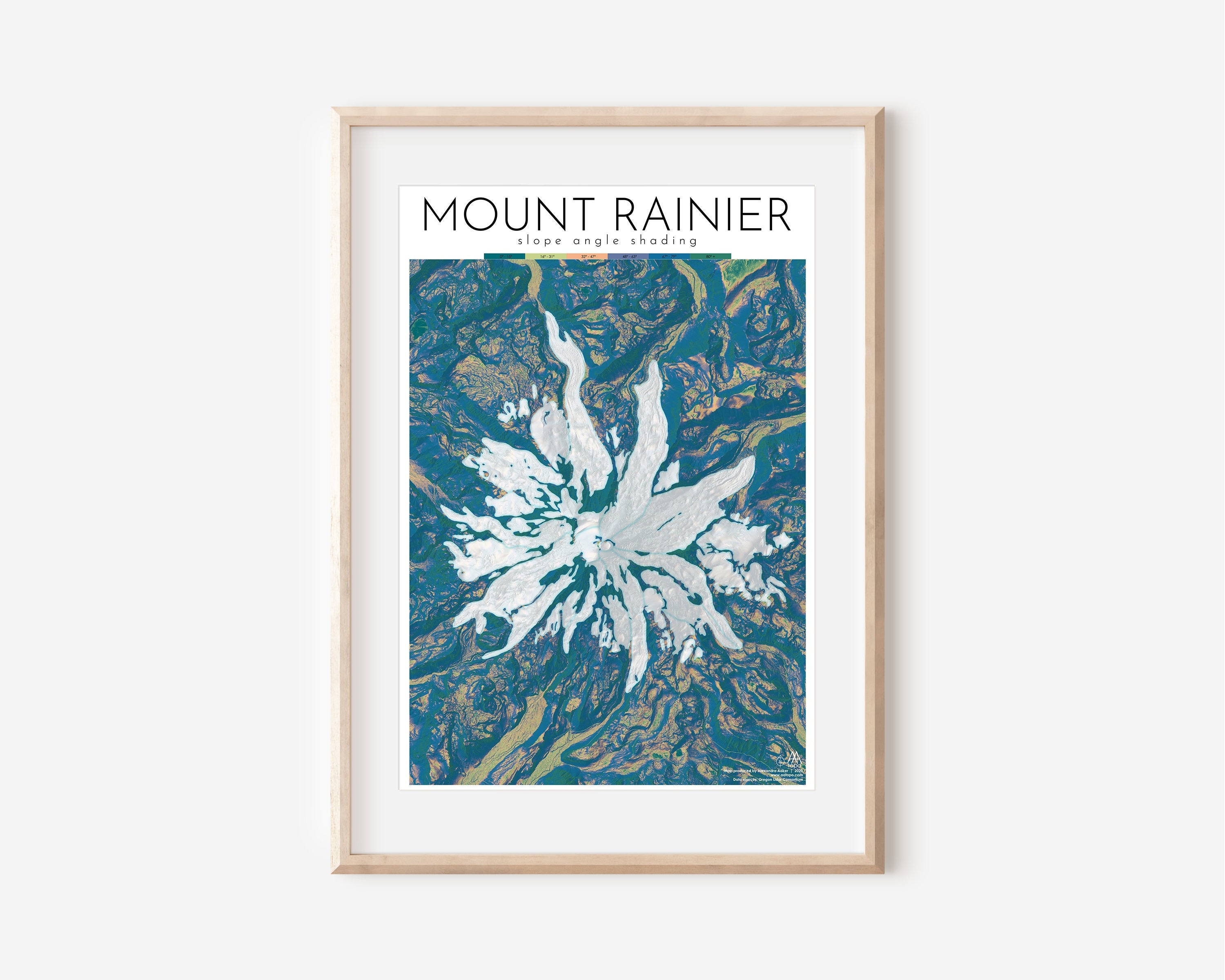 Mount Rainier Topographic Map - Etsy
