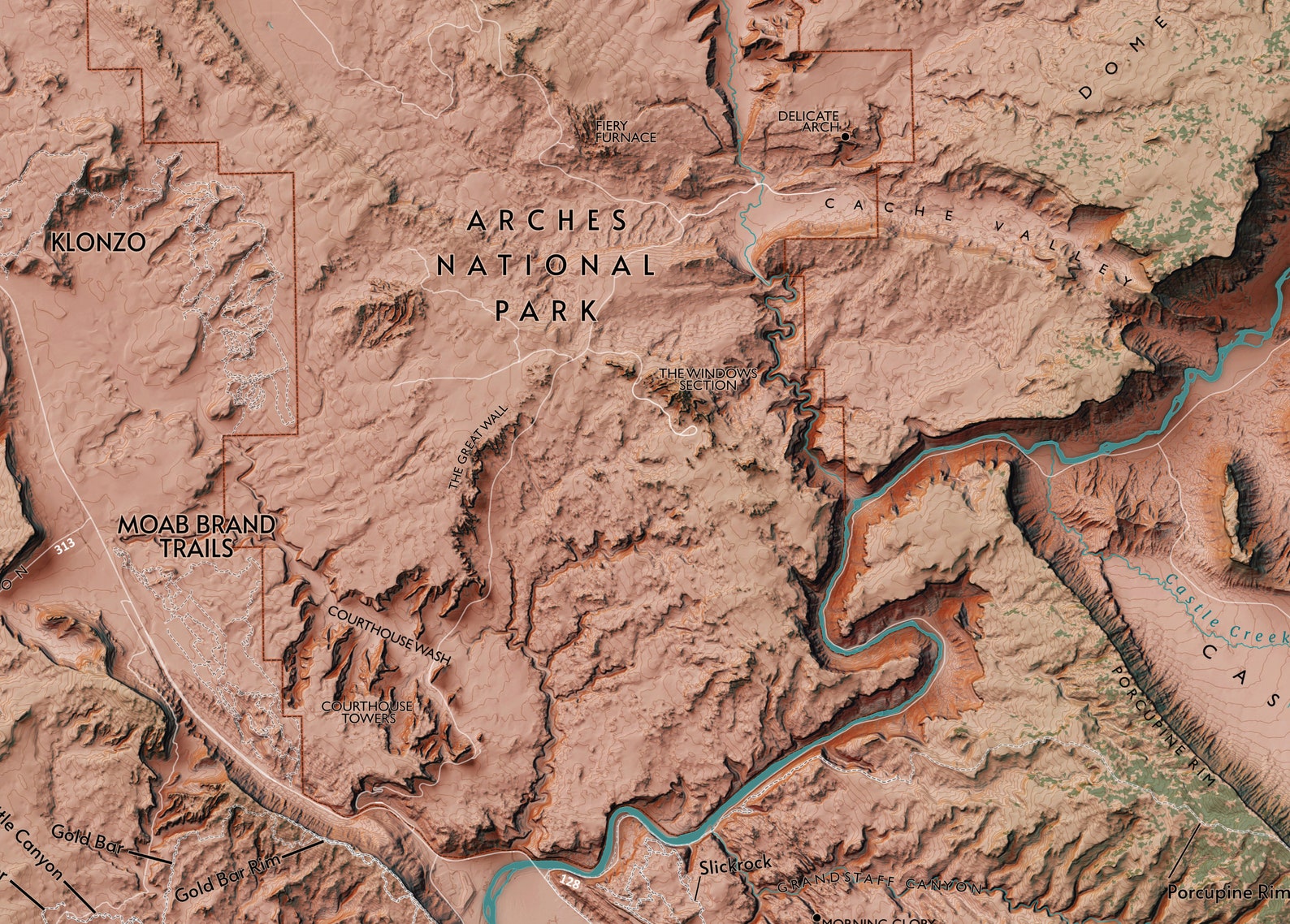 Moab Utah Mountain Bike Trails Map | Etsy