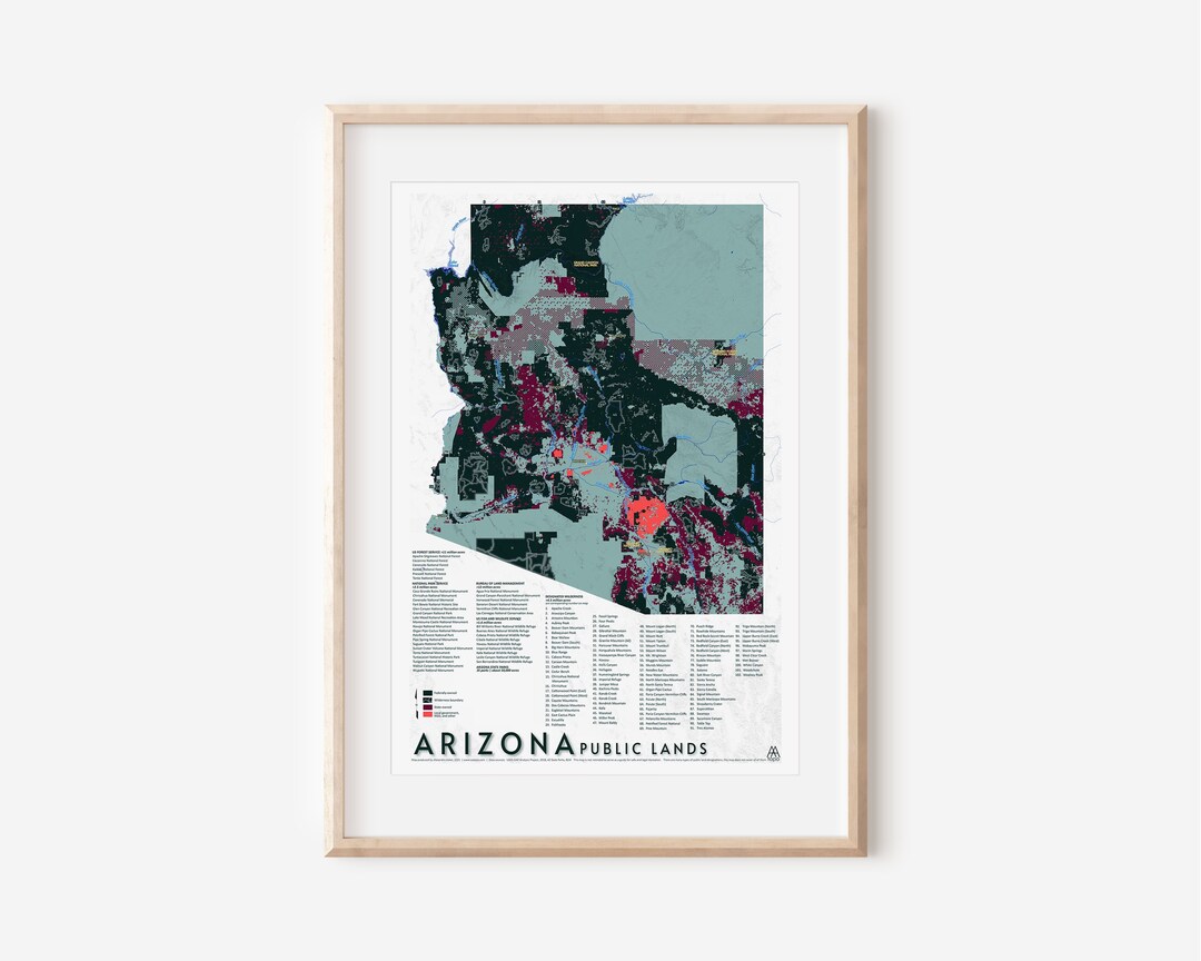 Arizona Public Lands Map - Etsy