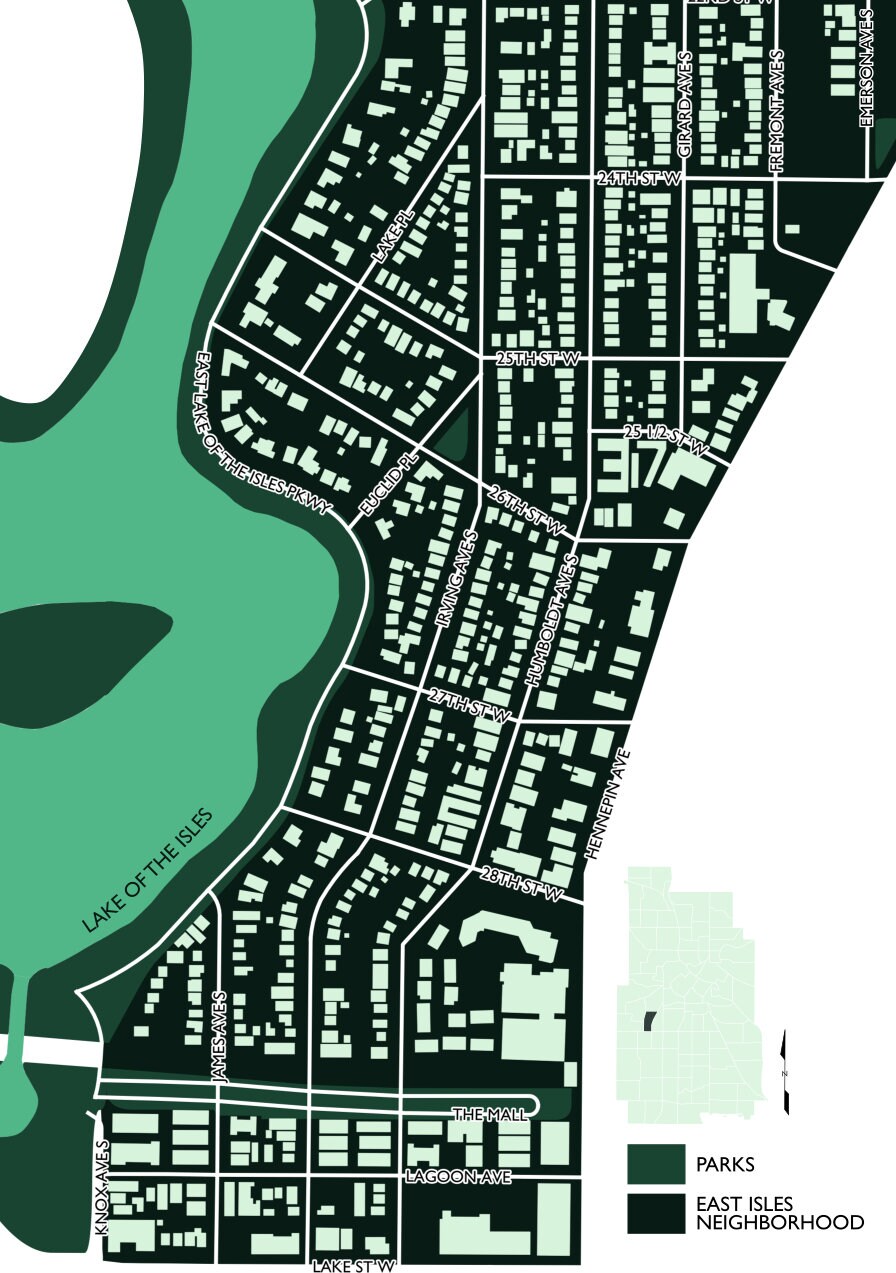 East Isles Minneapolis Neighborhood Map - Etsy