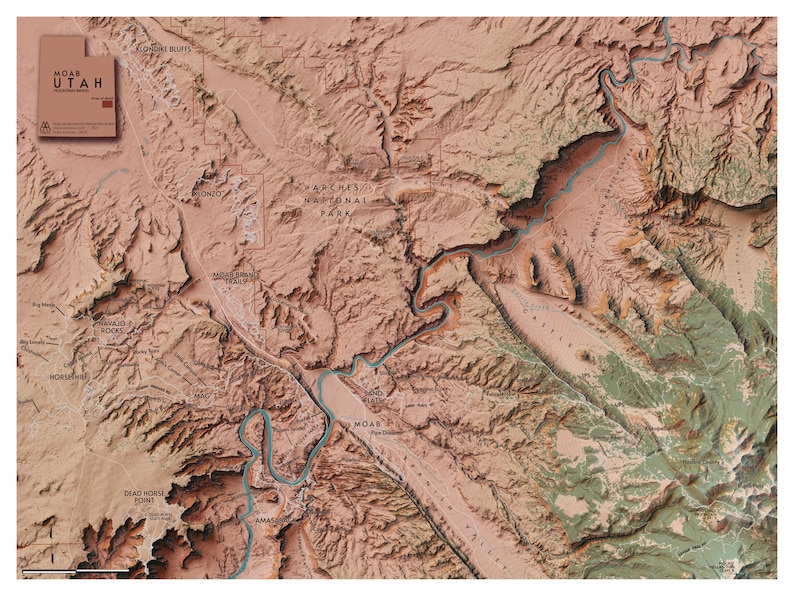 Moab Utah Mountain Bike Trails Map - Etsy